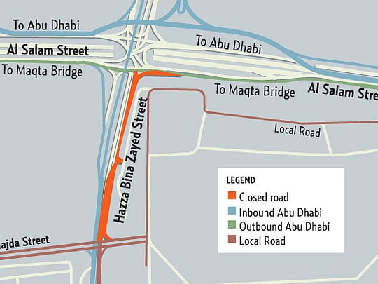 Hazza Bin Zayed Street intersection in Abu Dhabi to close from Saturday