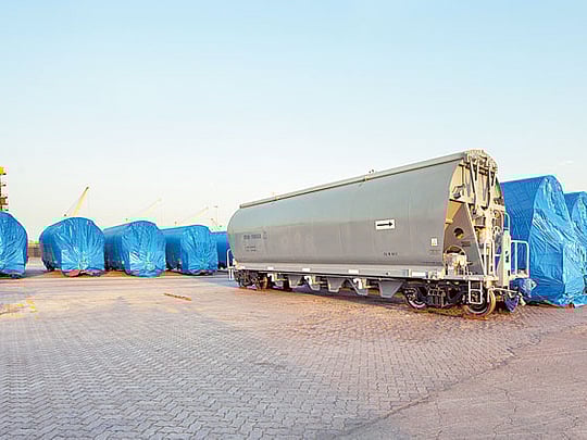 Etihad Rail’s first shipment of wagons arrive at Mina Zayed