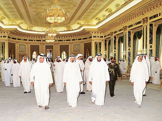 Khalifa receives Rulers, dignitaries