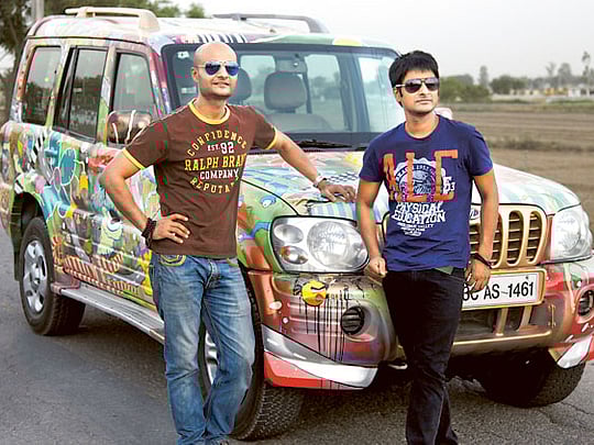 Wacky vehicle draws attention in Delhi