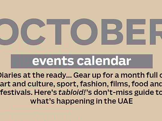 UAE events calendar: October 2013