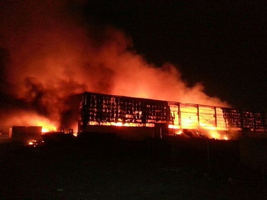 Huge fire at Sharjah garments factory: picture