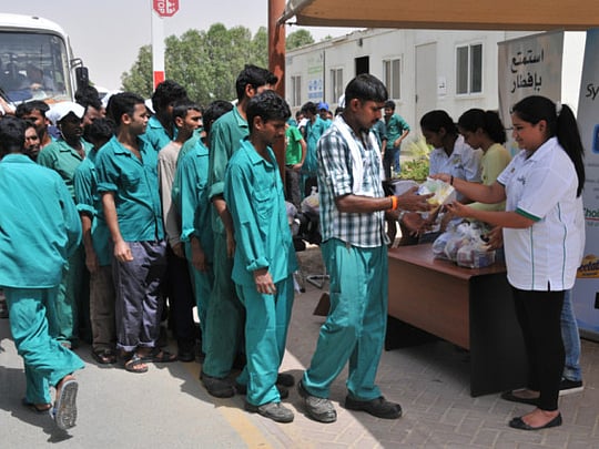 Synergy youth spend quality time with workers at Tadweer