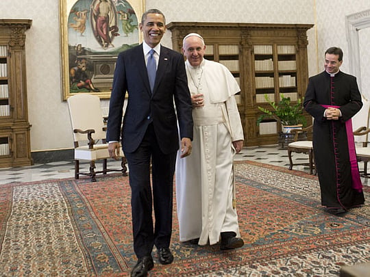 Barack Obama meets ‘inspiration’ Pope to discuss inequality