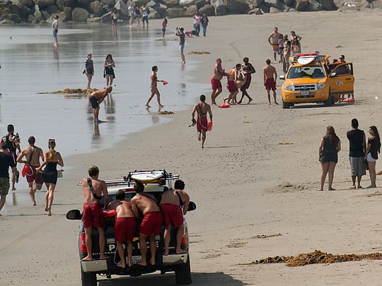 California beachgoers left shaken by rare storm