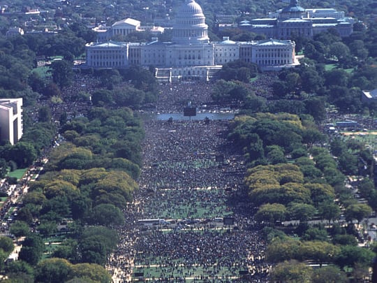 October 16, 1995: Tens of thousands at ‘Million Man March’