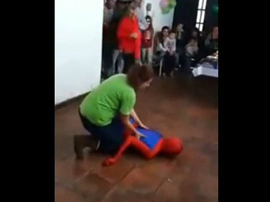 Watch: 'Spider-Man' knocks himself out doing backflip