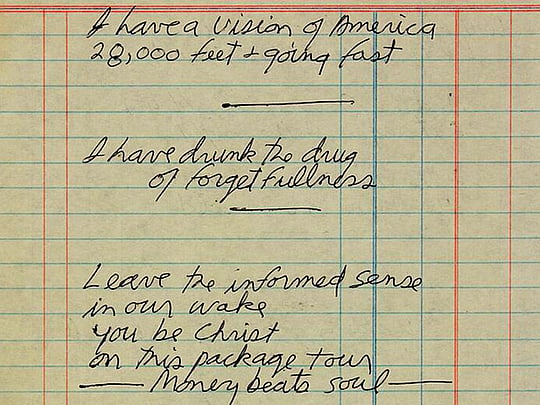 Jim Morrison’s handwritten poem to be auctioned