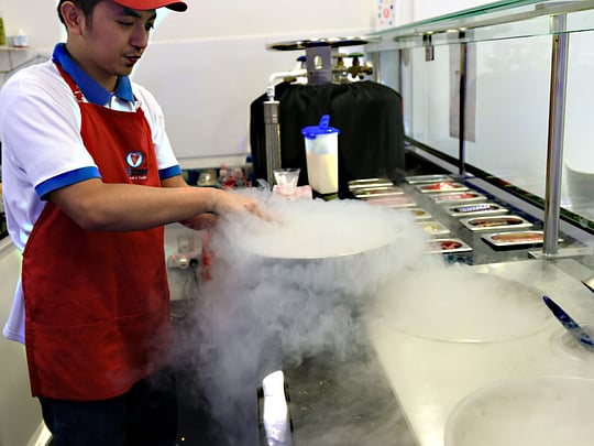 How cool are liquid nitrogen ice-creams?