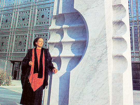 Mona Saudi creates poetry in stone
