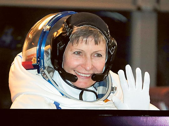 Space station receives oldest female astronaut