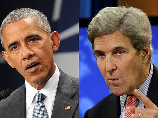 Obama and Kerry look to legacy with hard-hitting speech