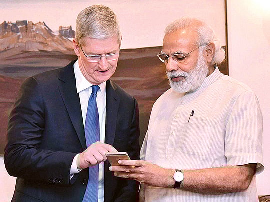 Apple chief Tim Cook meets Indian PM Modi