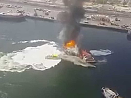 WATCH: Fire breaks out on ship at Deira port