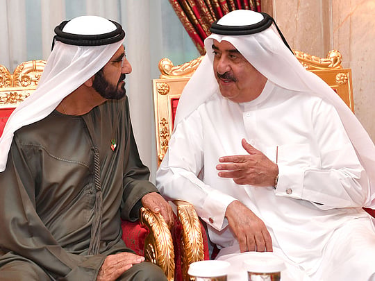 Shaikh Mohammad receives Shaikh Saud