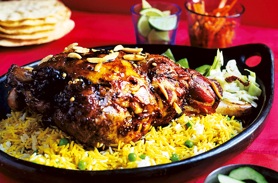 Eid recipe: Easy ouzi with curried rice