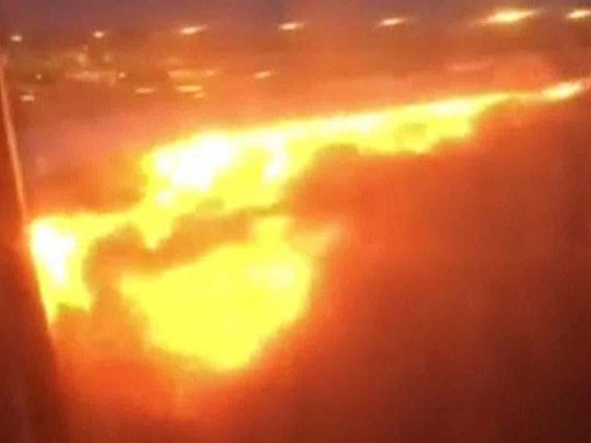 Singapore Airlines jet catches fire during emergency landing