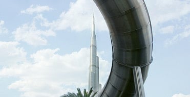 Now slide down a giant metal tube for the fun of it