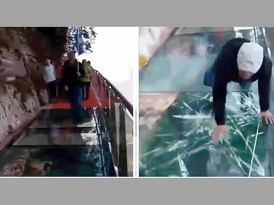 Scariest hanging glass bridge ‘cracks’: What really happened