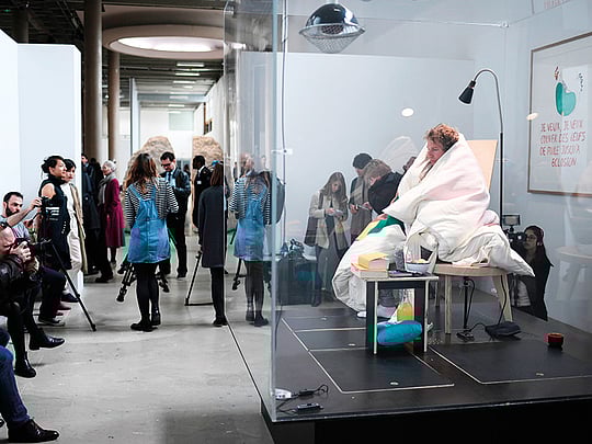 French ‘human hen’ artist takes a crack at hatching eggs