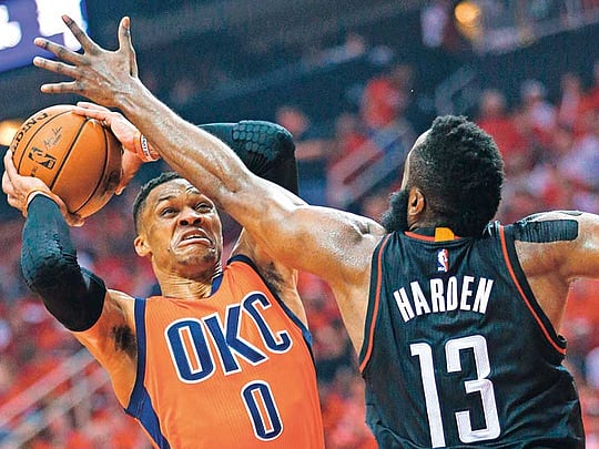 Harden powers Rockets past Westbrook’s Thunder