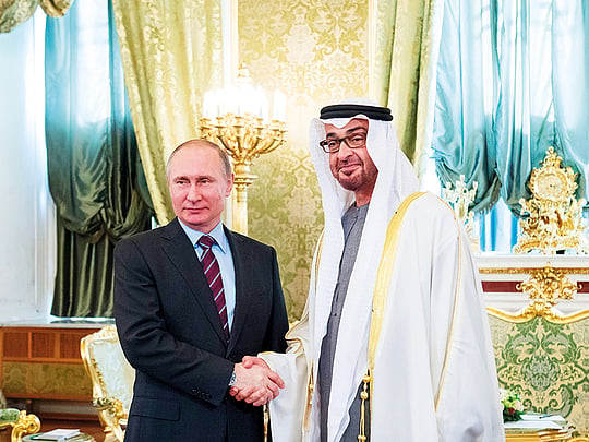 Mohammad Bin Zayed holds talks with Putin