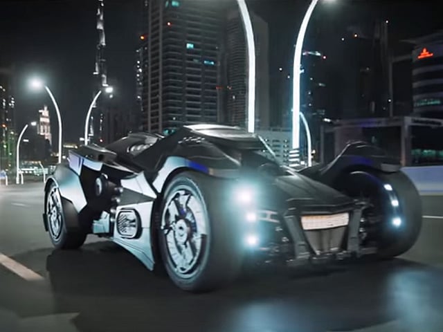 Watch the Batmobile drive through Dubai