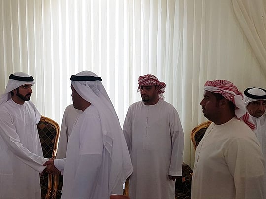 Fujairah fire: Shaikh Saif, Shaikh Hamdan visit mourning family
