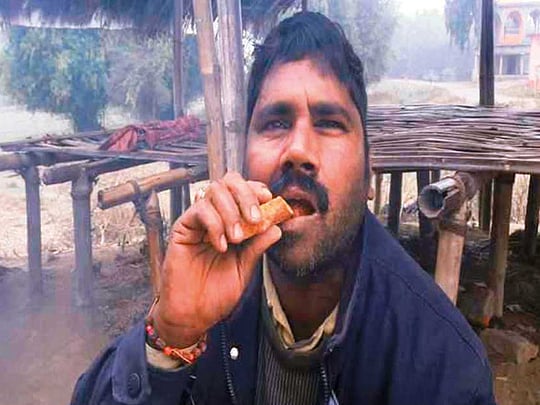 This Bihar man eats a brick a day to get into Guinness Book