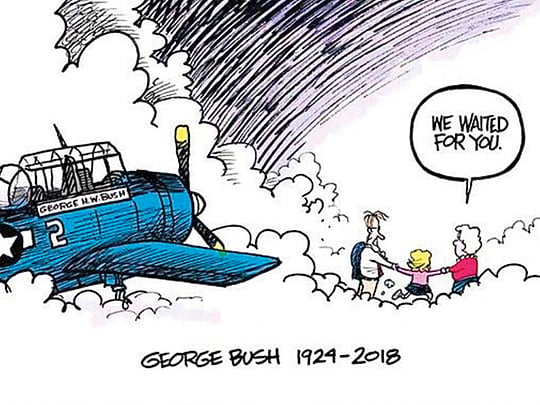 This Bush cartoon went viral, touching even his family
