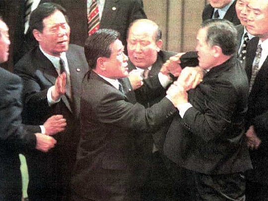 March 2, 1998: Chaos in South Korea parliament