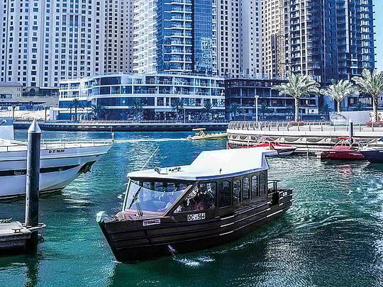 Abras replace water buses in Dubai Marina