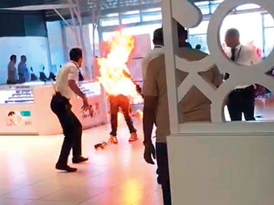 Officials: Video of man on fire did not happen in UAE