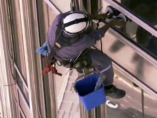 Watch: How the brave men clean Burj Khalifa’s windows