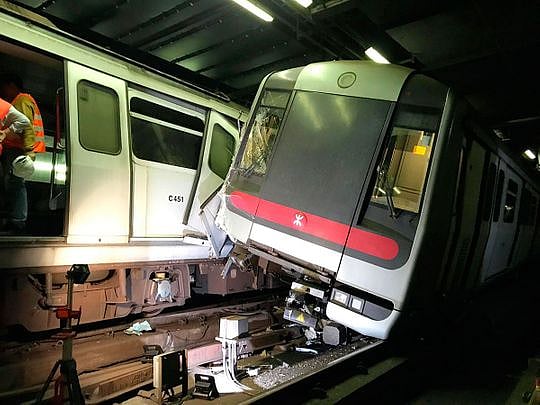 Hong Kong subway trains collide during test of signaling system