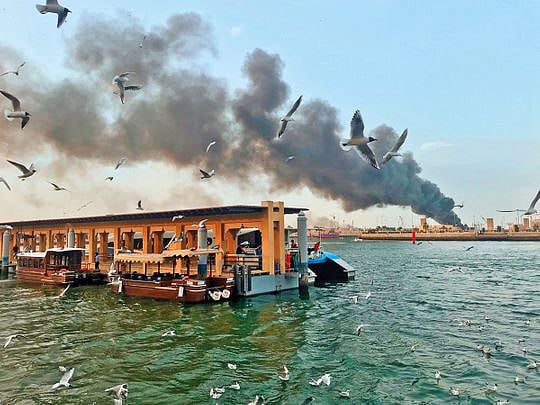 Watch: Dhow fire in Deira darkens the skies of Dubai