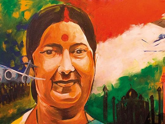 UAE artists remember Swaraj through live painting