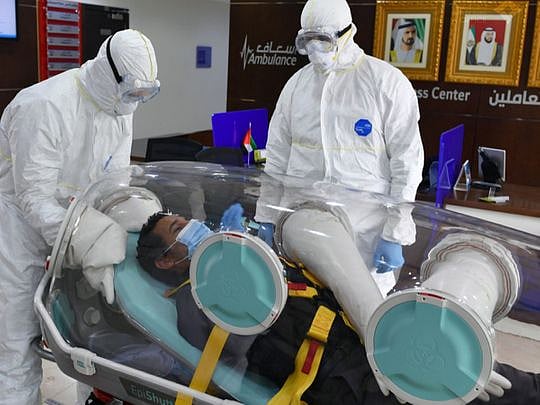 Video: How Dubai paramedics stay safe while transporting severe COVID ...