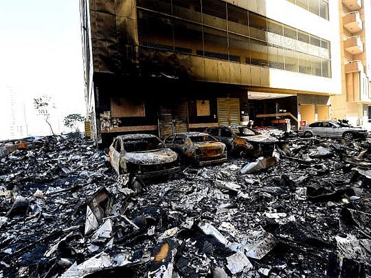 Photos: Aftermath of Abbco Tower fire in Sharjah