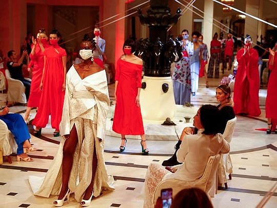 COVID-19: Fashion show in Germany see socially distant and masked ...