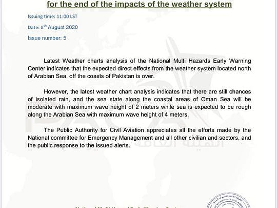 Oman raises warnings against tropical storm
