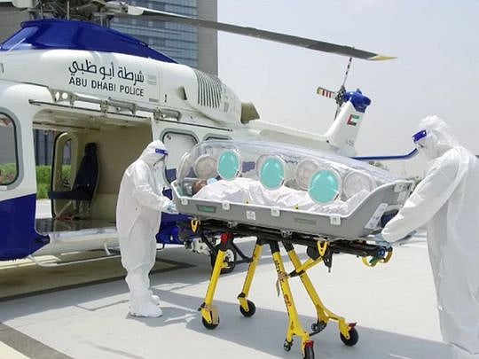 Abu Dhabi Police can airlift patients with isolation capsules