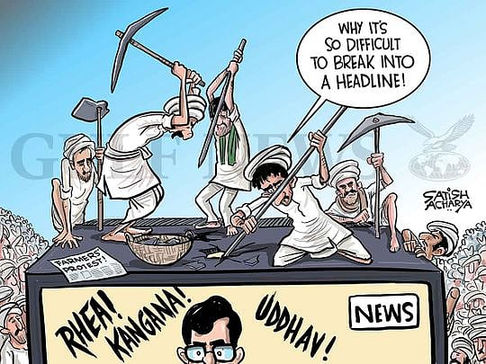 Cartoon from Satish: India ignores real issues