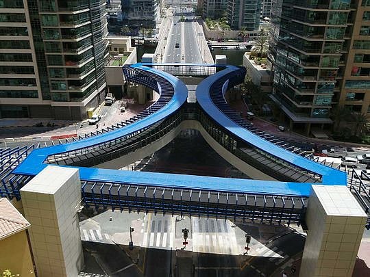 Dubai opens a unique four-way footbridge to handle 8,000 pedestrians ...