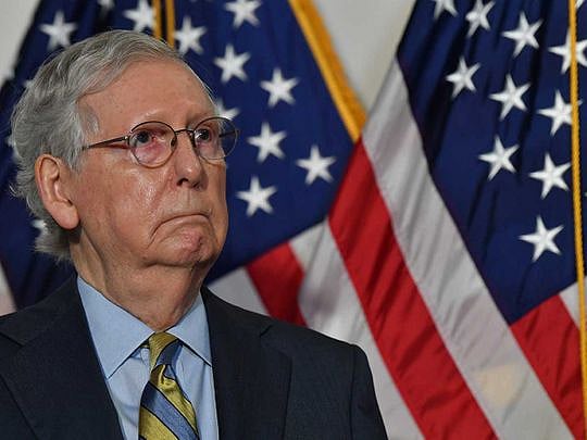 After US Senate Republican leader McConnell freezes during presser ...