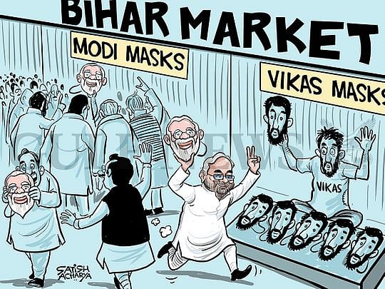 Cartoon from Satish: Modi to hold 12 rallies for Bihar Assembly ...