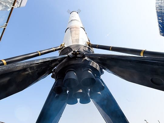 SpaceX Falcon 9 rocket replica adorns star-spangled US Pavilion at Expo ...