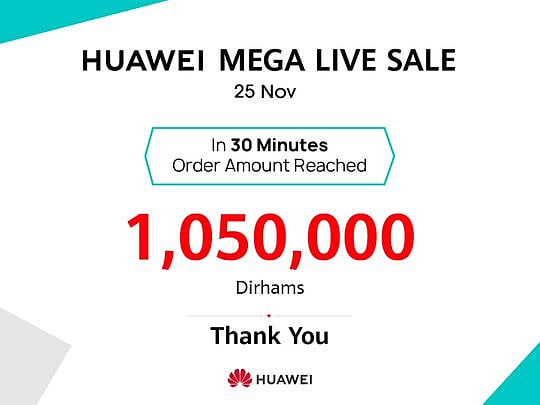Huawei's Mega Live online event garners order of over Dh1,050,000 in 30 ...