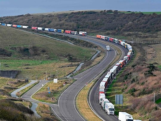 Long lorry queues at Dover port as UK readies for Brexit 'no-deal' chaos