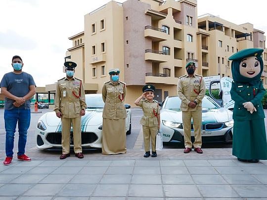 Six-year-old Dubai boy gets a surprise visit and gifts from the police